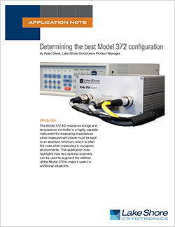 App note on use of Model 372 scanners for either ultra-low temperature ...